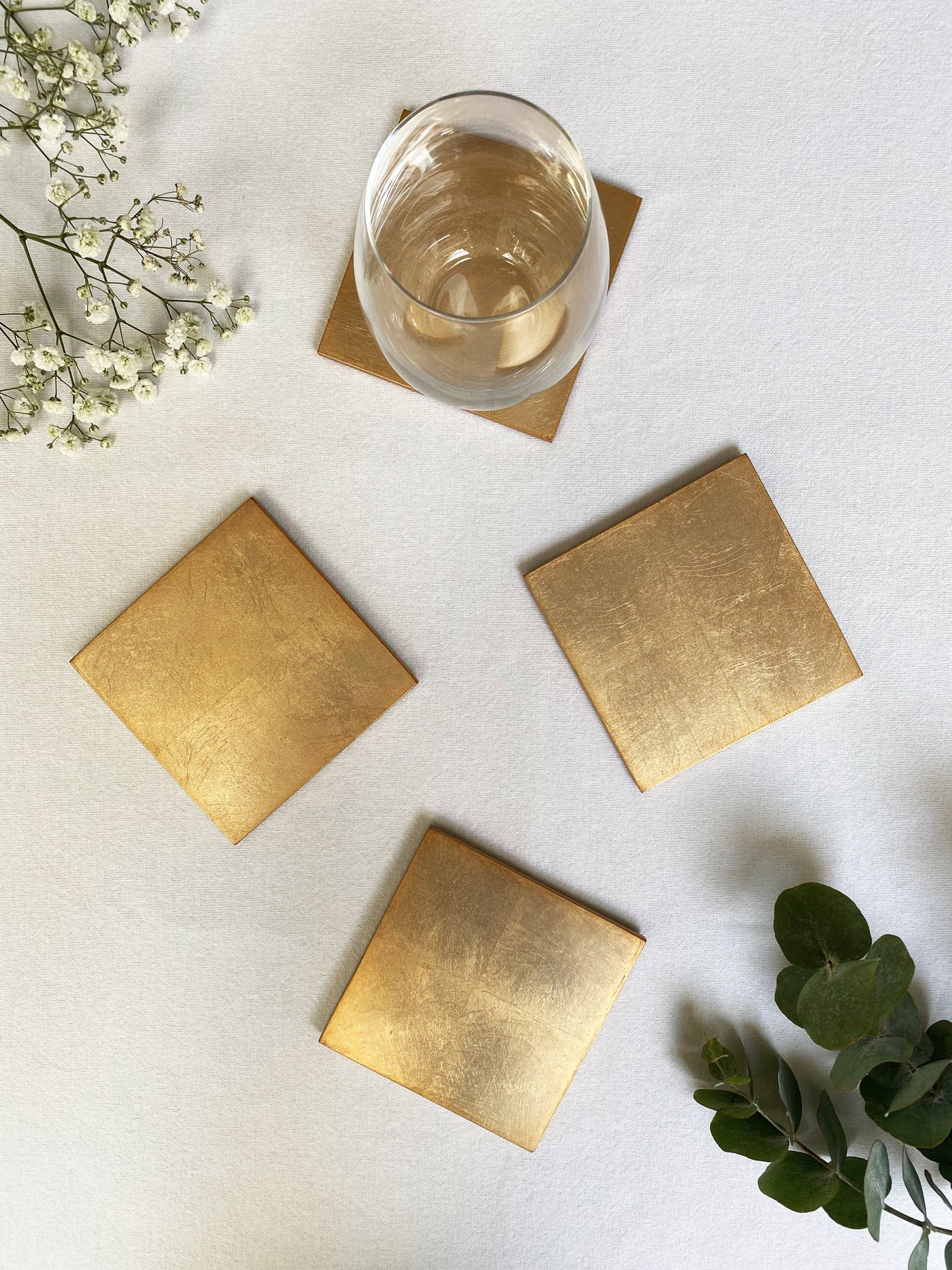 Gold Coasters | Luxury Gold Single & Double Coasters